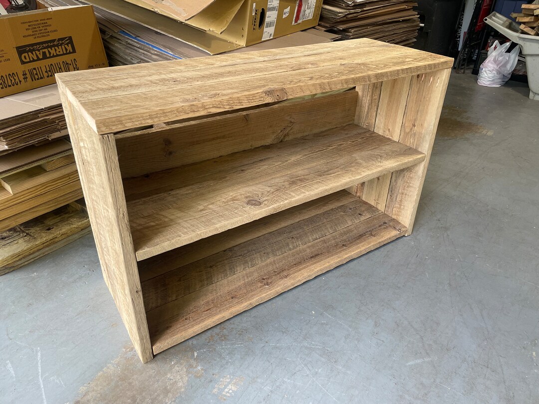 Custom Bookshelf / Credenza / Table From Reclaimed Wood - Etsy