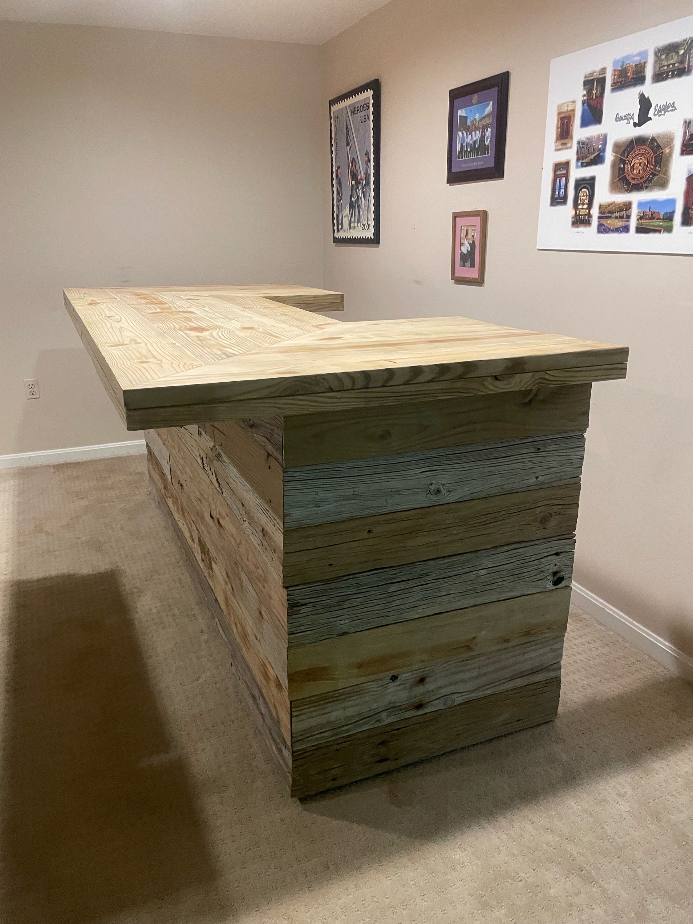 Custom Built Bar From Reclaimed Wood - Etsy