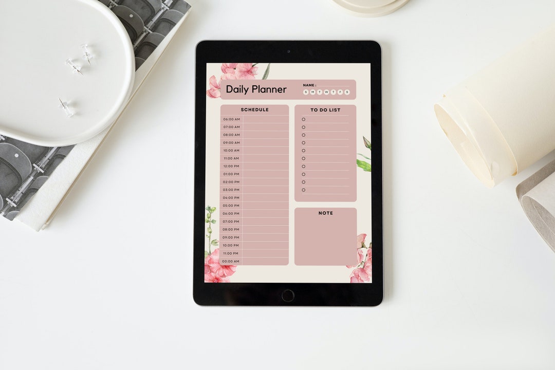 Daily Digital Planner, Hourly Digital Planner, Productivity Plan ...