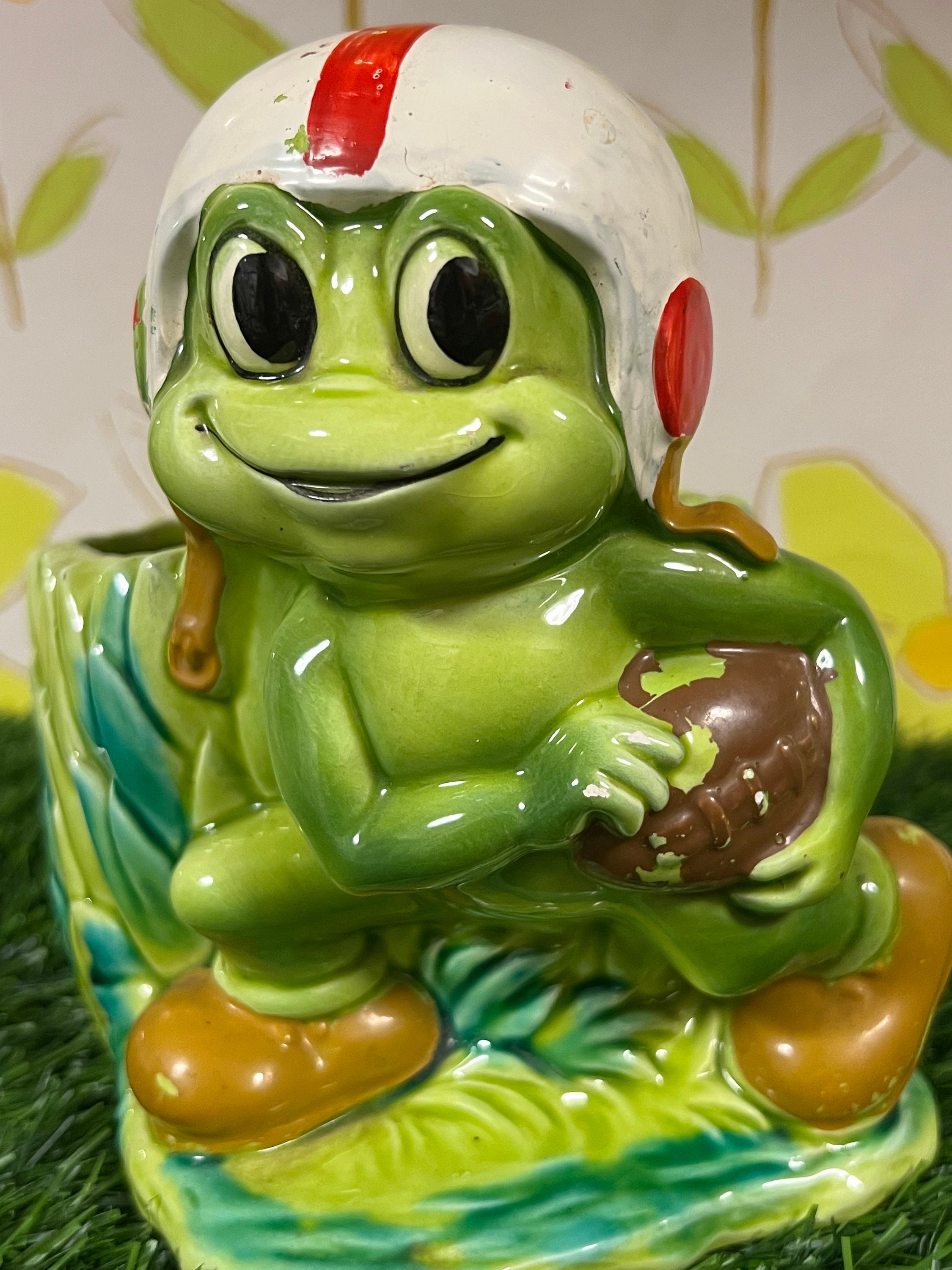 Lefton Frog Planter Playing Football - Etsy
