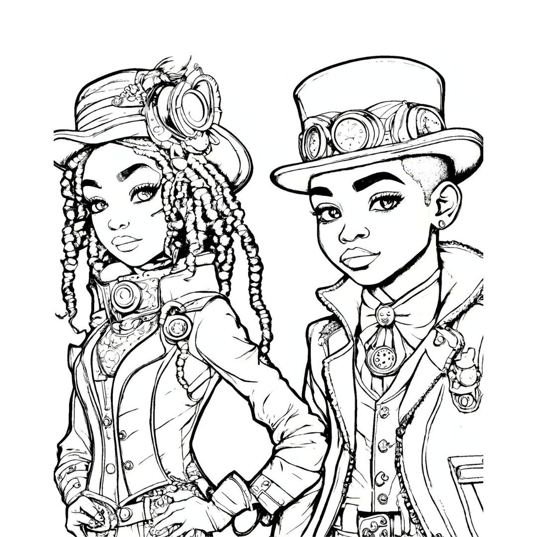 Steampunk Kids Coloring Pages, Coloring Book, Adult Coloring Books ...