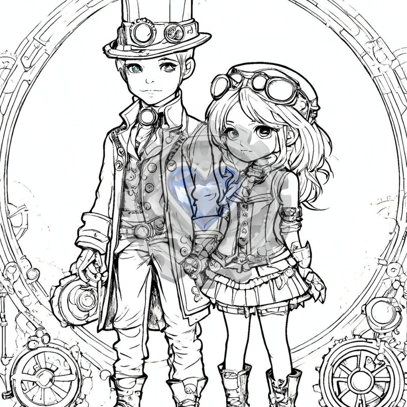 Steampunk Kids Coloring Pages, Coloring Book, Adult Coloring Books ...