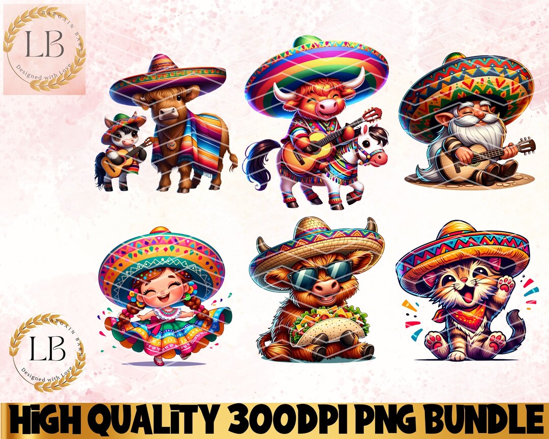 Cinco De Mayo PNG Bundle, Mexican Bundle PNG, Digital Sublimation ...