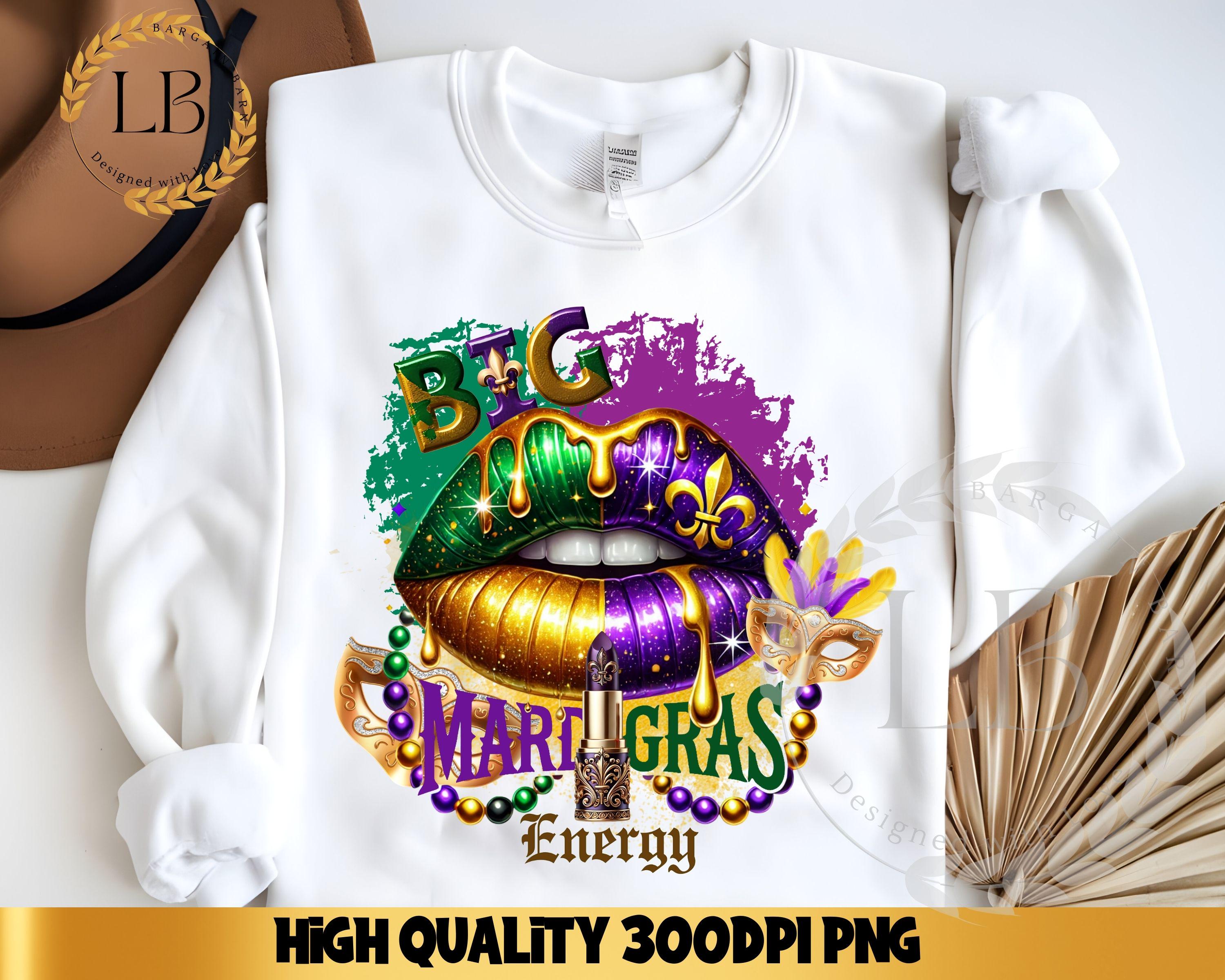 Big Mardi Gras PNG Energy Bleed Heart, Sublimation Design Download ...