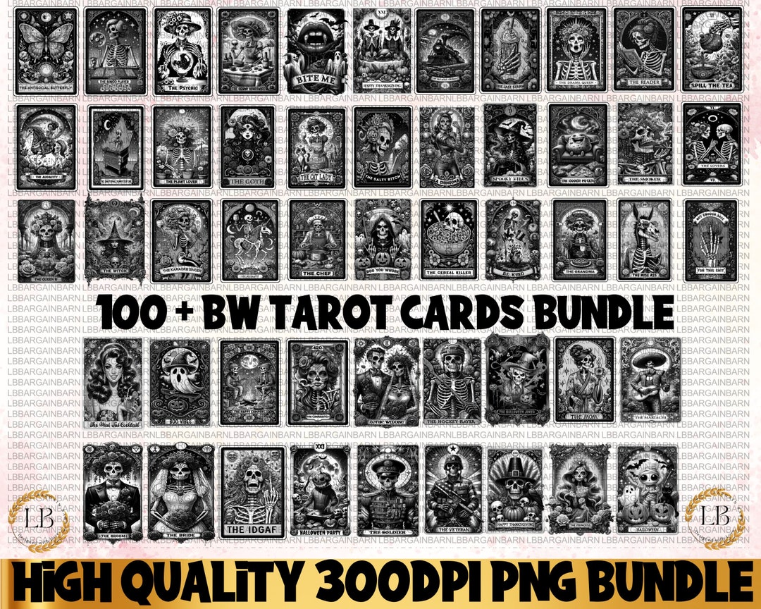 100 Funny Tarot Cards Bundle PNG, Tarot Card PNG, Tarot Sublimation ...