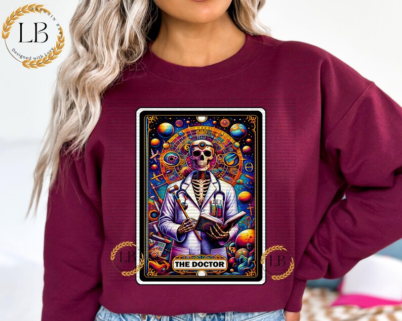 The Doctor Tarot Card PNG, Skeleton Sublimation Design, Doctor T-shirt ...