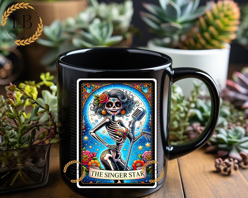 Singer Skeleton Tarot Card PNG, Sublimation Design (digital Download ...