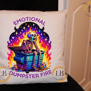 Snarky Skeleton Clipart, Emotional Dumpster Fire Funny Skeleton PNG ...