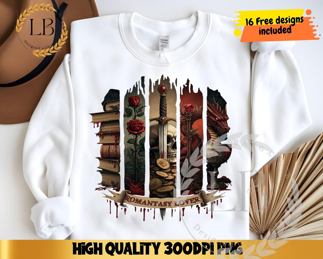Romantasy Lover PNG, Fantasy Romance Book Lover PNG, Dragon Reader ...
