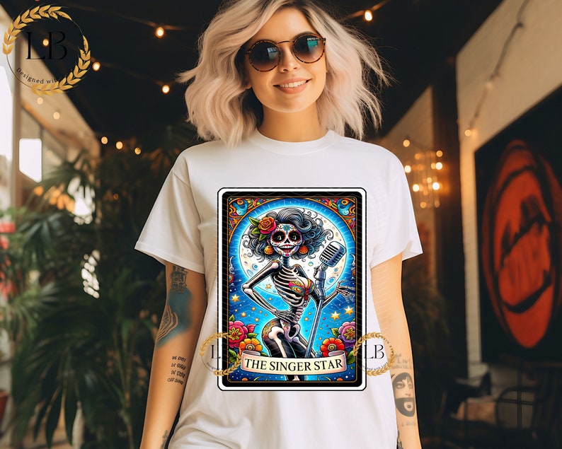 Singer Skeleton Tarot Card PNG, Sublimation Design (digital Download ...