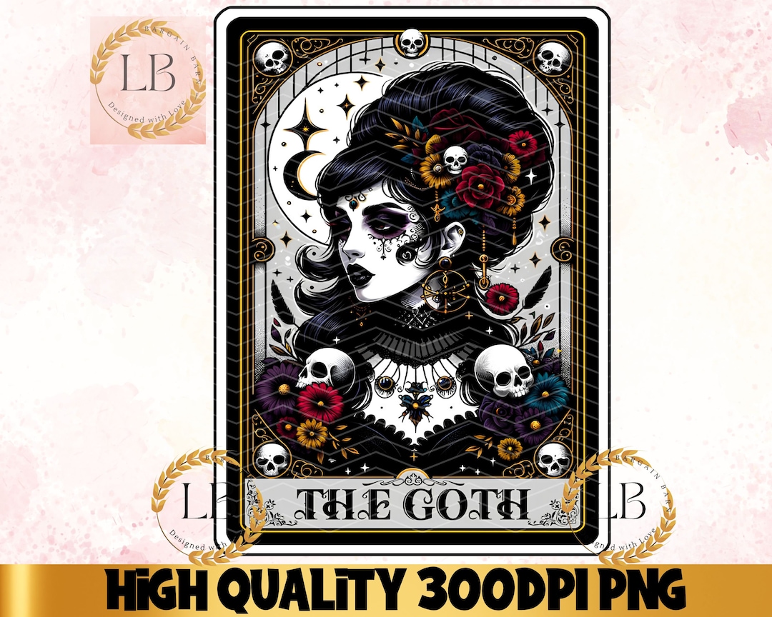 The Goth Tarot Card PNG, Vintage Gothic Witchy Girl Tshirt Mug Tumbler ...