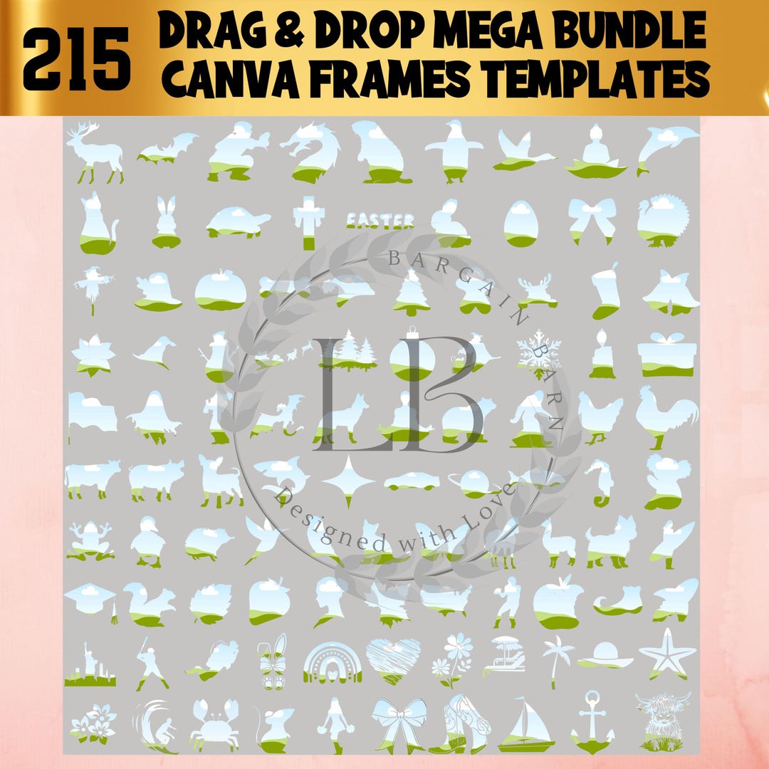 Canva Frames Template Bundle, Digital Drag & Drop, Canva Shape Frames ...