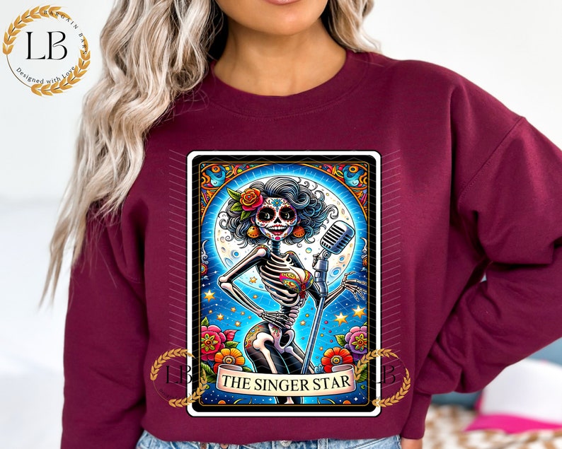 Singer Skeleton Tarot Card PNG, Sublimation Design (digital Download ...