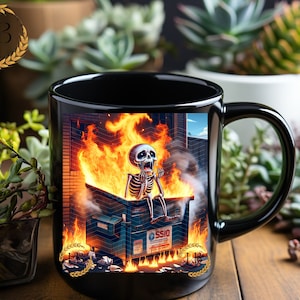 Snarky Skeleton Clipart, Emotional Dumpster Fire Funny Skeleton PNG ...