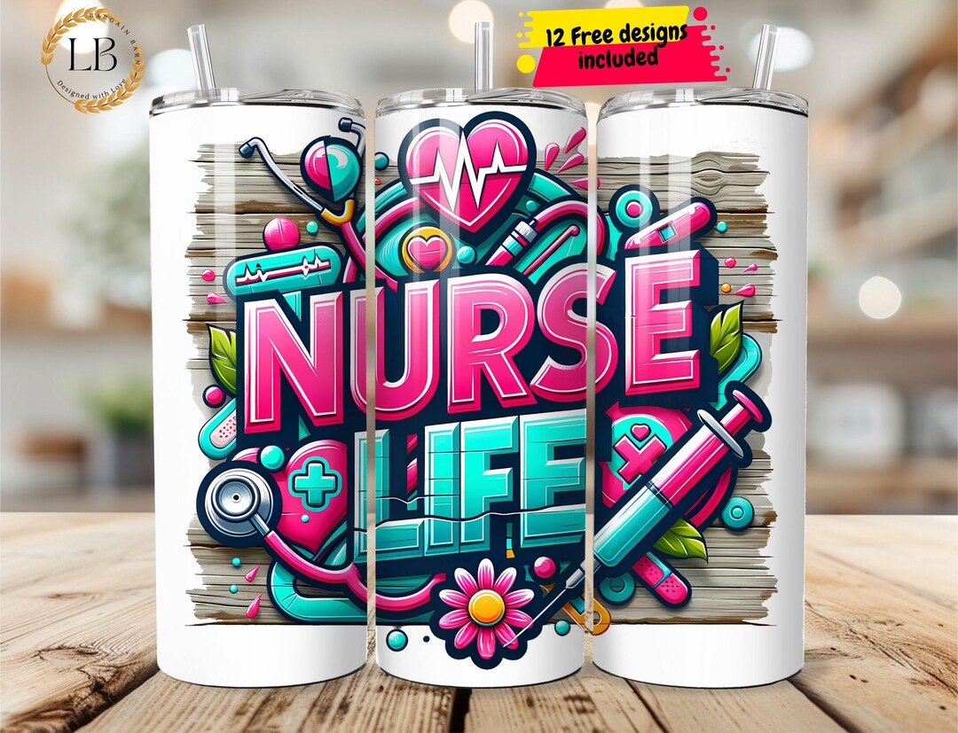 Nurse Life Seamless Tumbler Wrap, 20oz Skinny Tumbler, New Nurse Gift ...