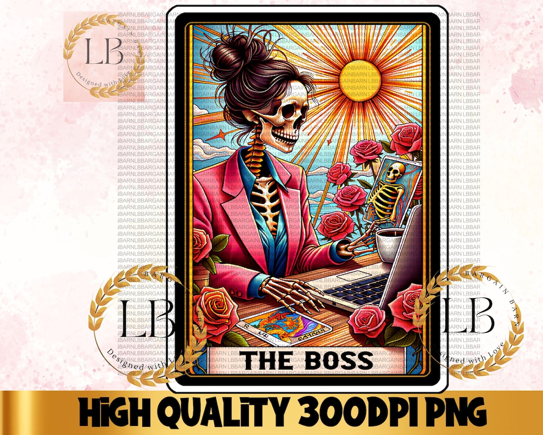 The Boss Tarot Card PNG, Skeleton Sublimation Design, Girl Boss T-shirt ...