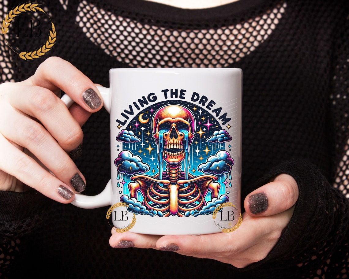 Living the Dream Skeleton PNG, Snarky Sarcastic Clipart (digital ...