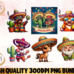 Cinco De Mayo PNG Bundle, Mexican Bundle PNG, Digital Sublimation ...