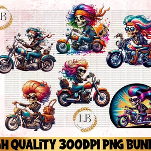 Skeleton Biker PNG Bundle, Motorcycle Clipart (digital Download) - Etsy