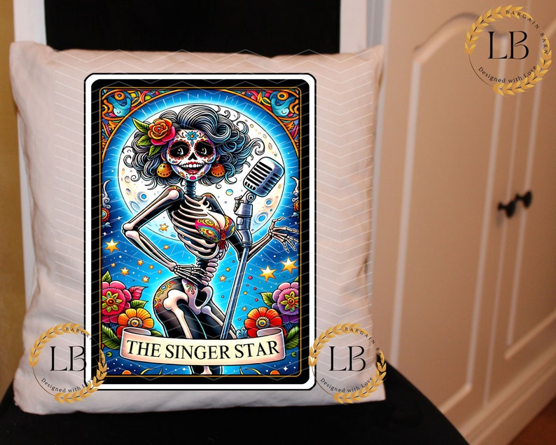 Singer Skeleton Tarot Card PNG, Sublimation Design (digital Download ...