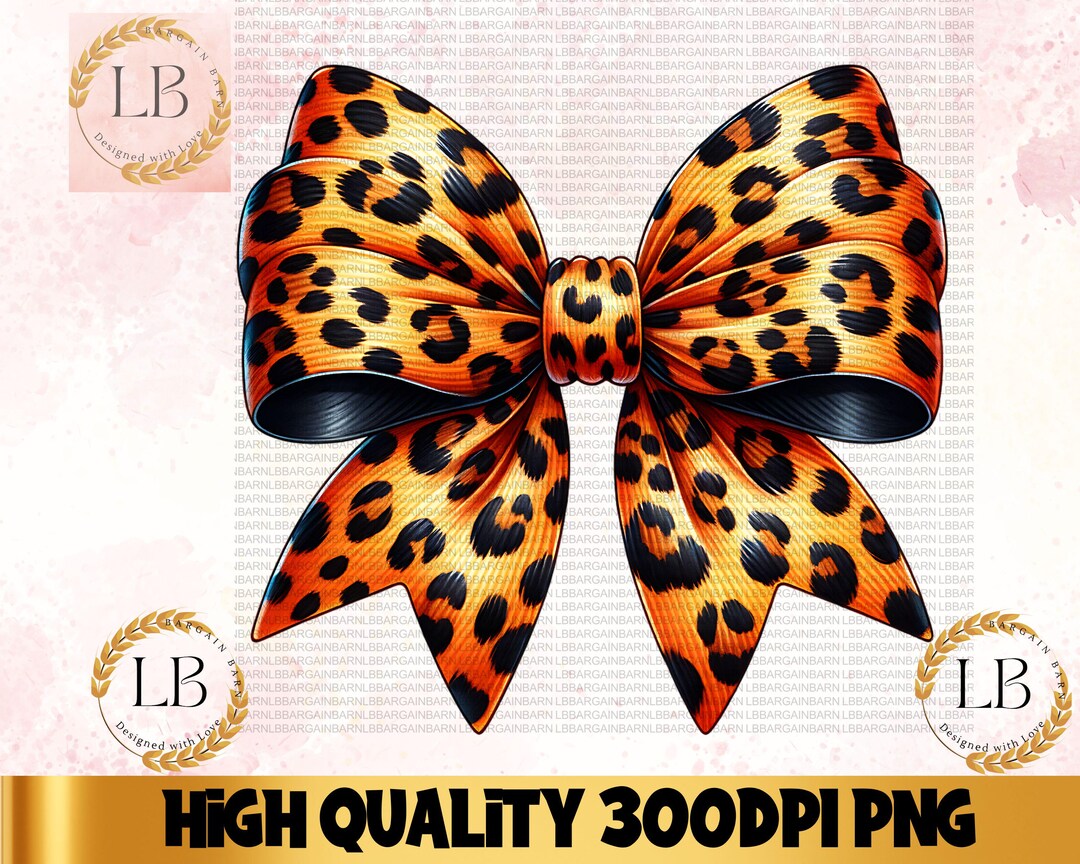 Coquette Bow PNG, Leopard Print Bow PNG, Cheetah Bow, Trendy Coquette ...