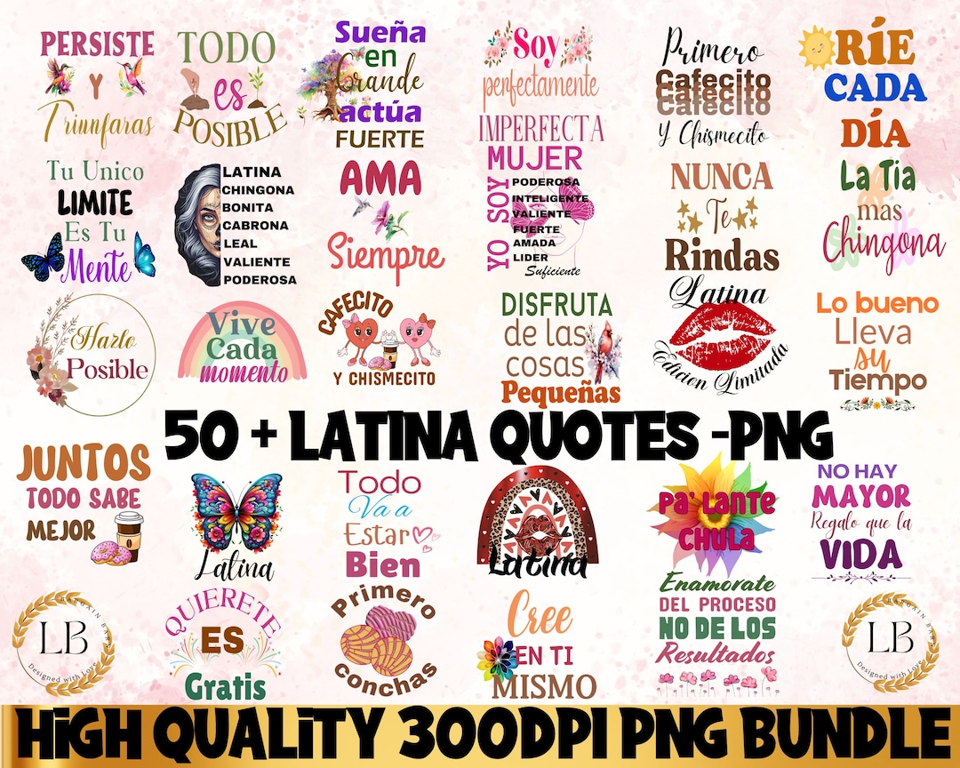 Latina Quotes PNG Bundle, Sublimation Designs (digital Download) - Etsy