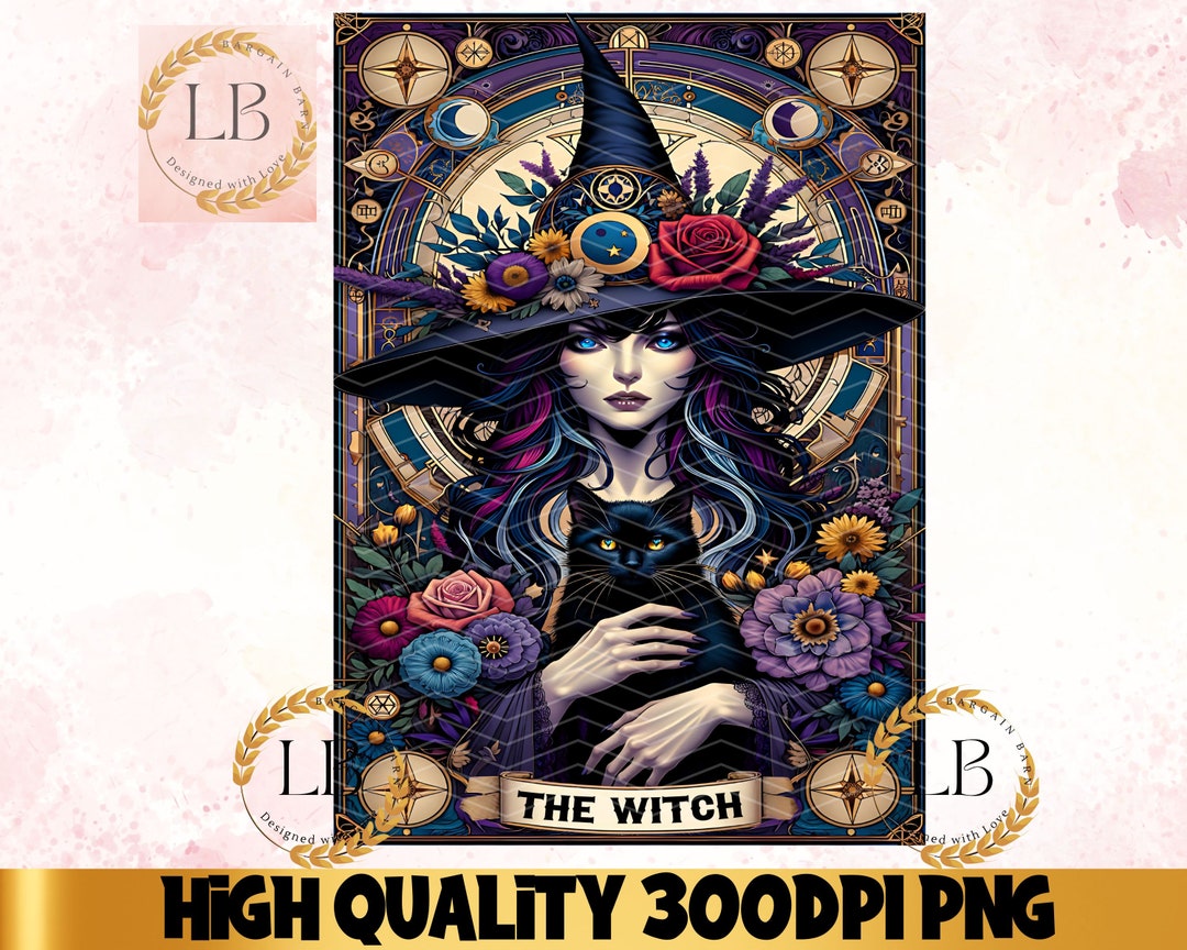 The Witch Tarot Card PNG, Gothic Sublimation Design, Pretty Witchy ...