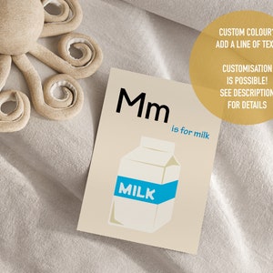 Letter M Alphabet Poster • M is for Milk • Learn ABC Print • Nursery ...