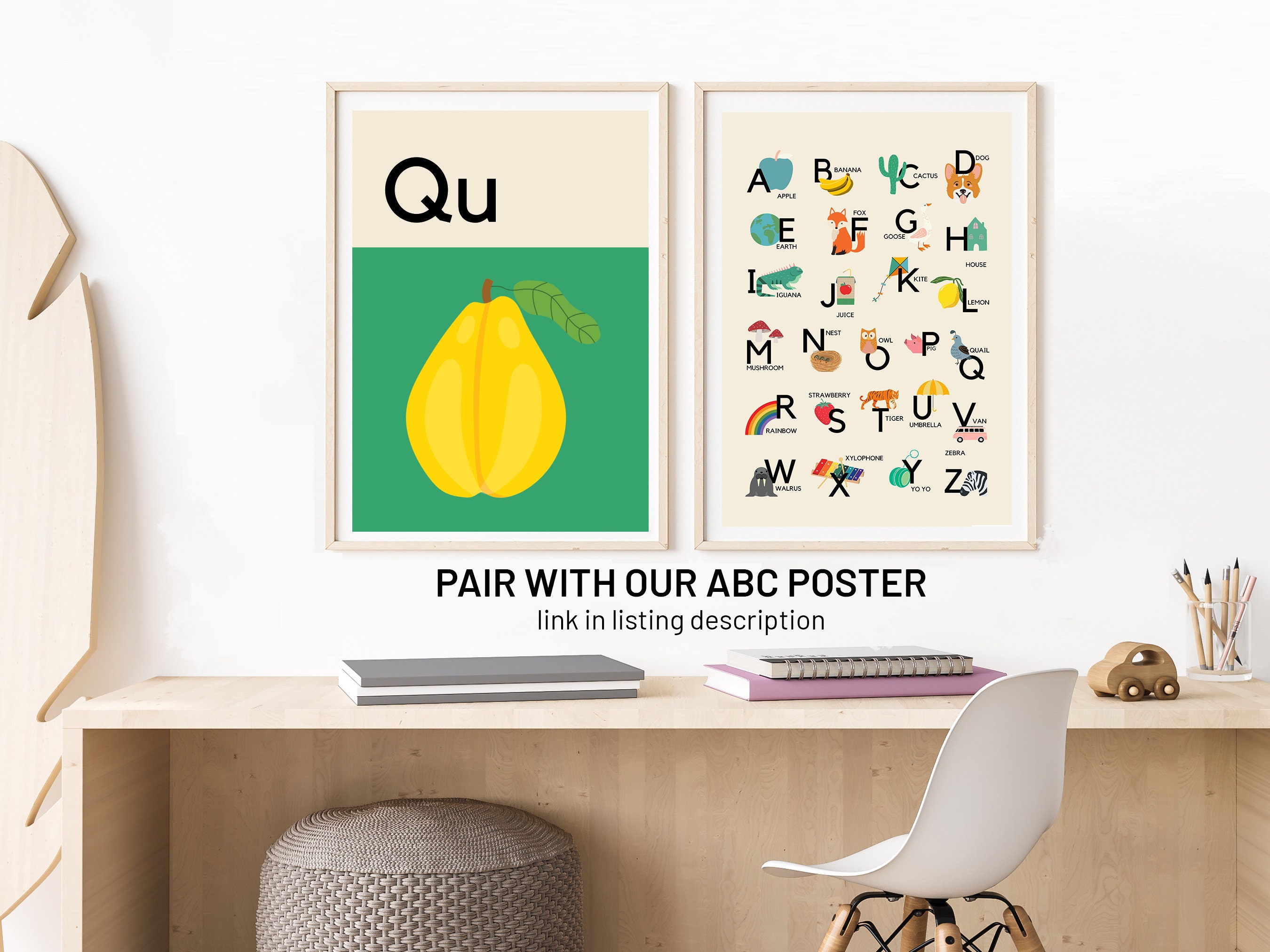 Letter Q Alphabet Poster Q is for Quince Learn ABC Print Nursery Decor ...