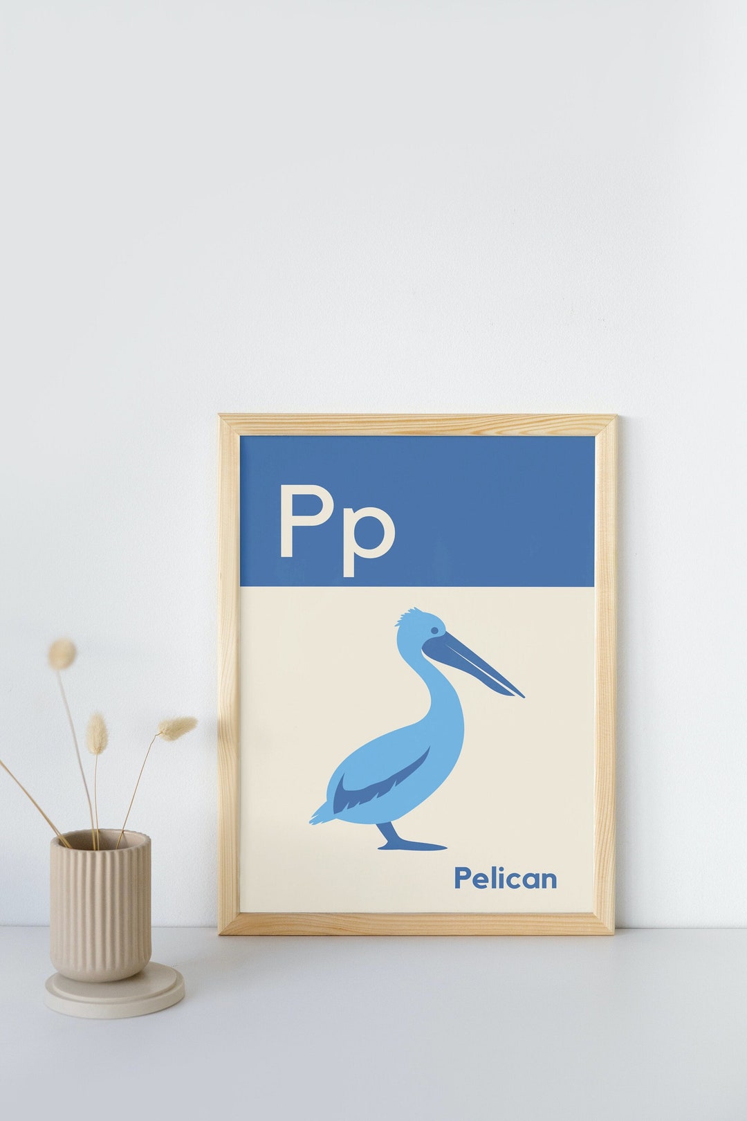 Letter P Poster Nursery Wall Art Educational Poster Alphabet Poster ...
