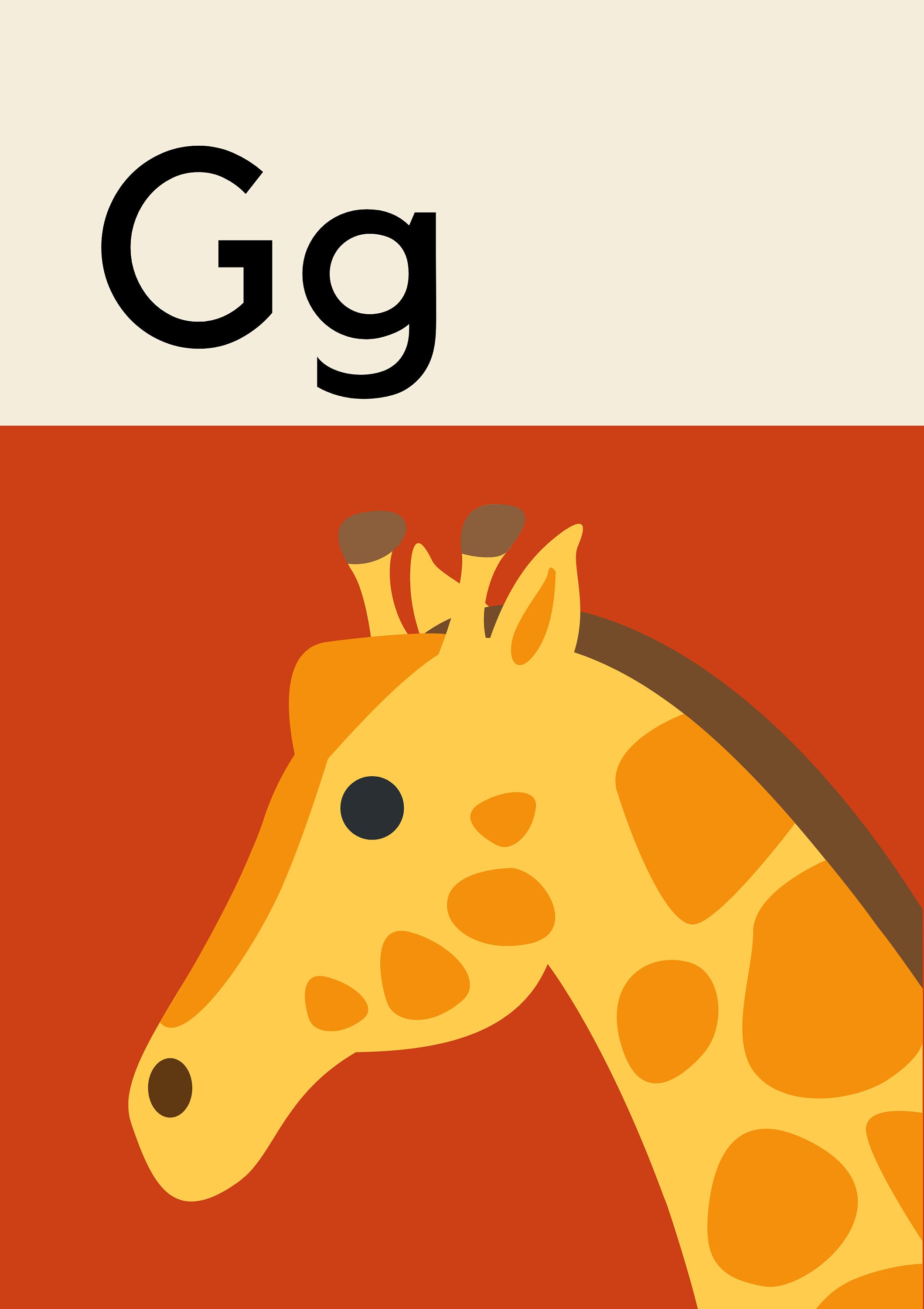Letter G Alphabet Poster • G is for Giraffe • Learn ABC Print • Nursery ...