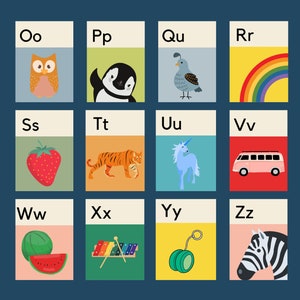 Alphabetische Karteikarten zum Erlernen des ABCs Pädagogische ABC ...