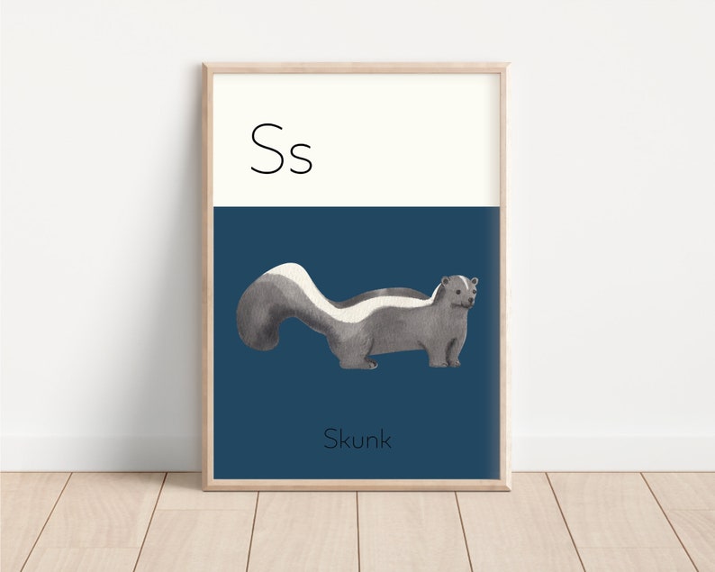 Nature Alphabet Poster Letter S Poster Nursery Wall Art - Etsy