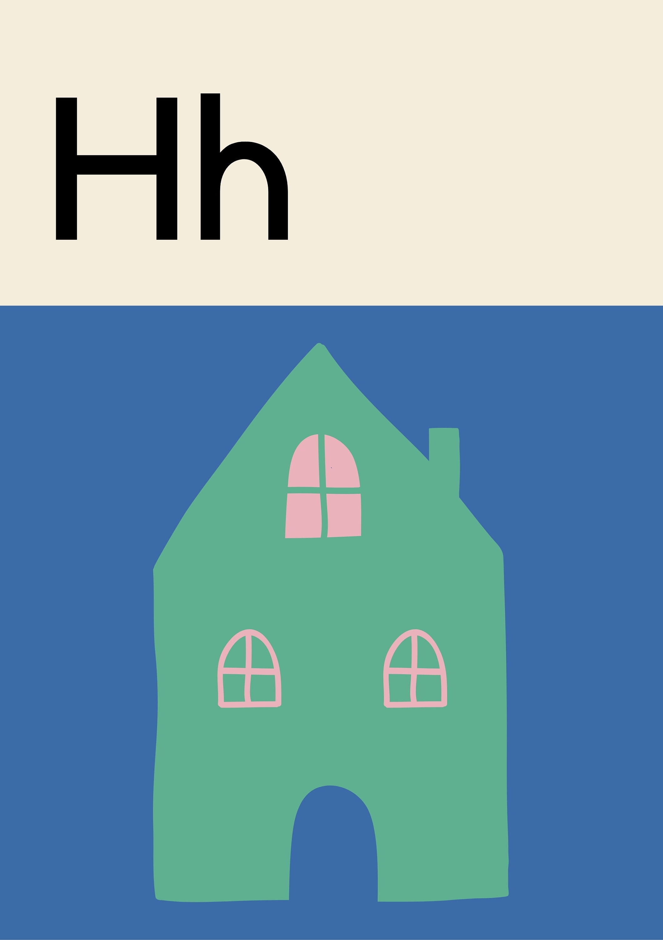 Letter H Alphabet Poster • H is for House • Learn ABC Print • Nursery ...