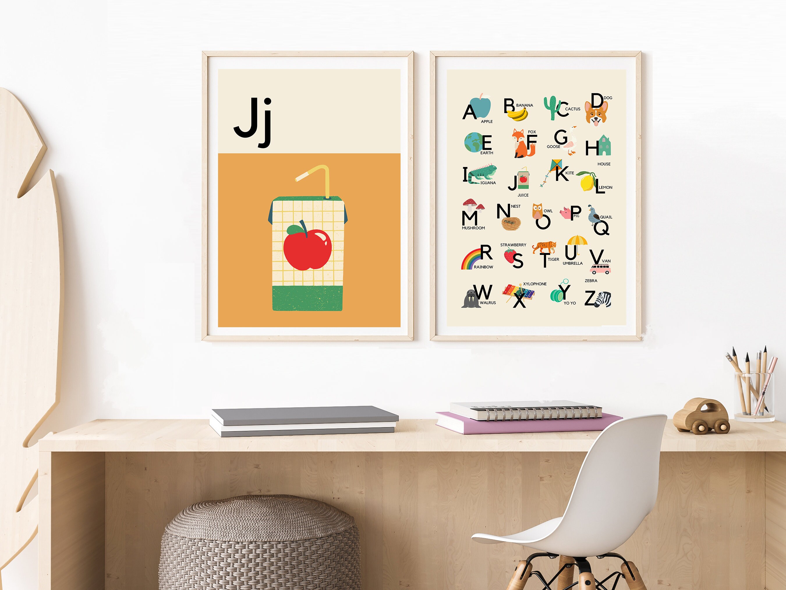 Letter J Alphabet Poster J is for Juice Learn ABC Print Nursery Decor ...