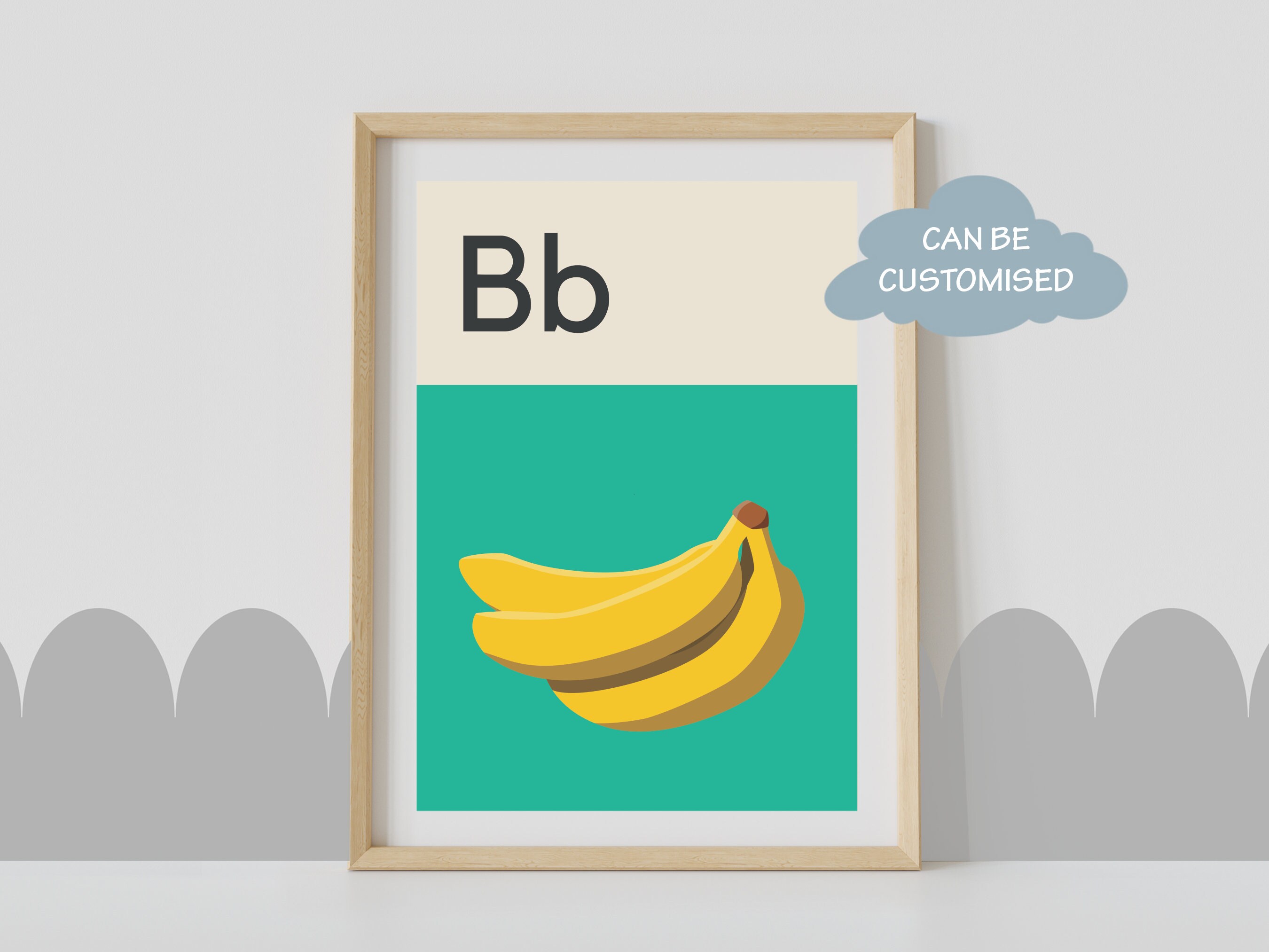 Letter B Alphabet Poster B is for Banana Learn ABC Print - Etsy Australia