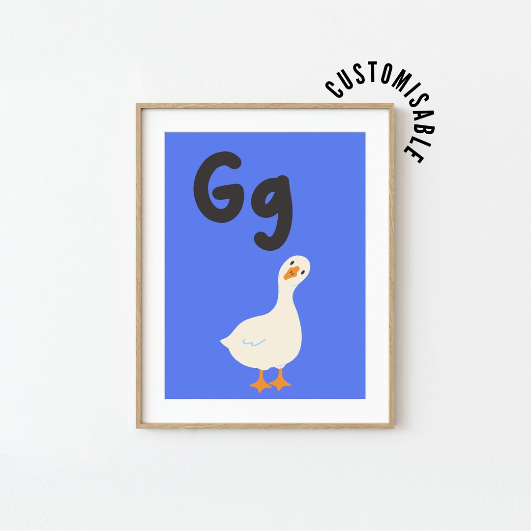 Letter G Alphabet Poster G is for Goose Learn ABC Print Farm Nursery ...
