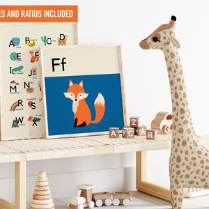 Letter F Alphabet Poster • F is for Fox • Learn ABC Print • Nursery ...