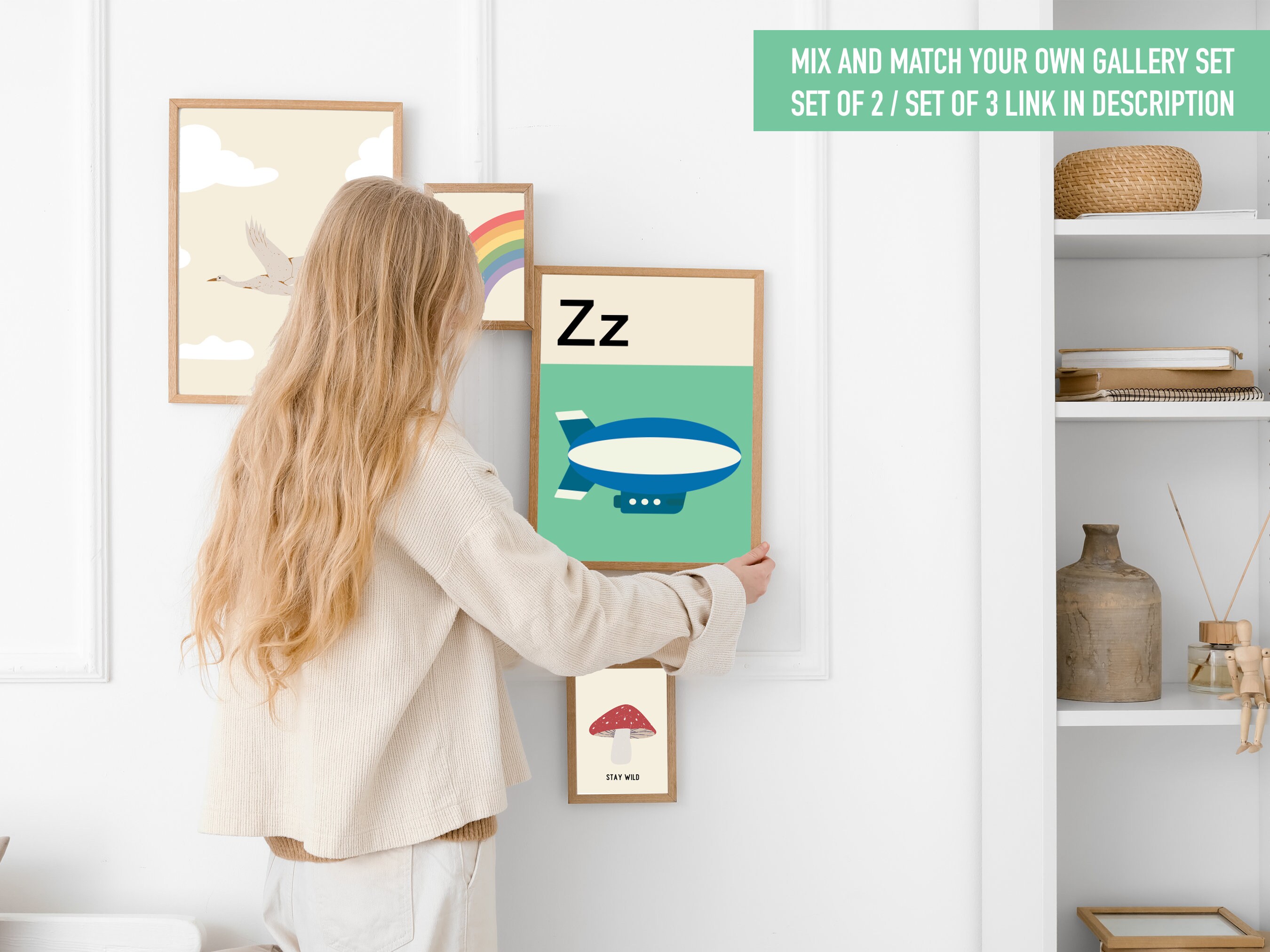Letter Z Alphabet Poster Z is for Zeppelin Learn ABC Print Nursery ...