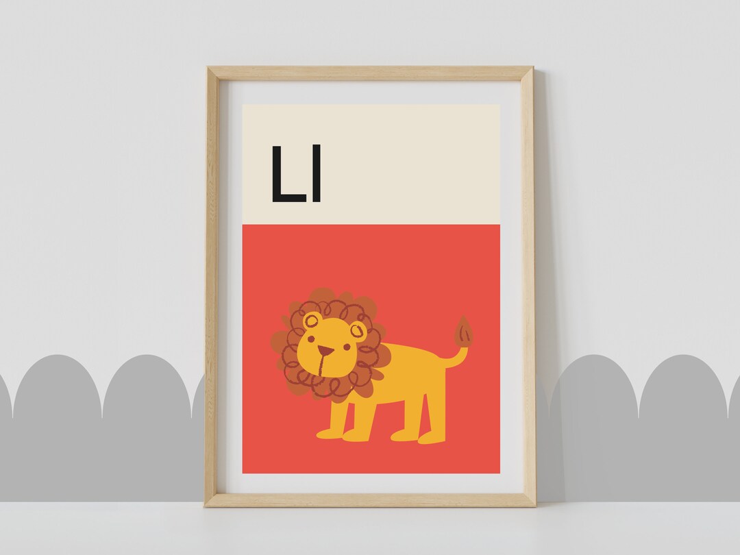 Letter L Alphabet Poster • L is for Lion • Learn ABC Print • Nursery ...