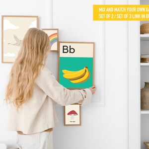 Letter B Alphabet Poster B is for Banana Learn ABC Print Nursery Decor ...