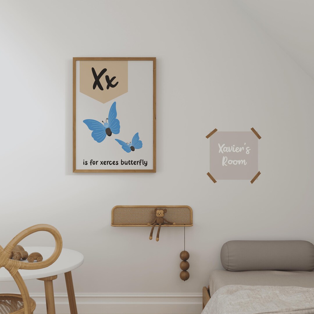 Letter X Poster for Nursery Decor Woodland Wall Art for Kids Room ...