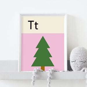 Letter T Poster Nursery Wall Art Educational Poster - Etsy