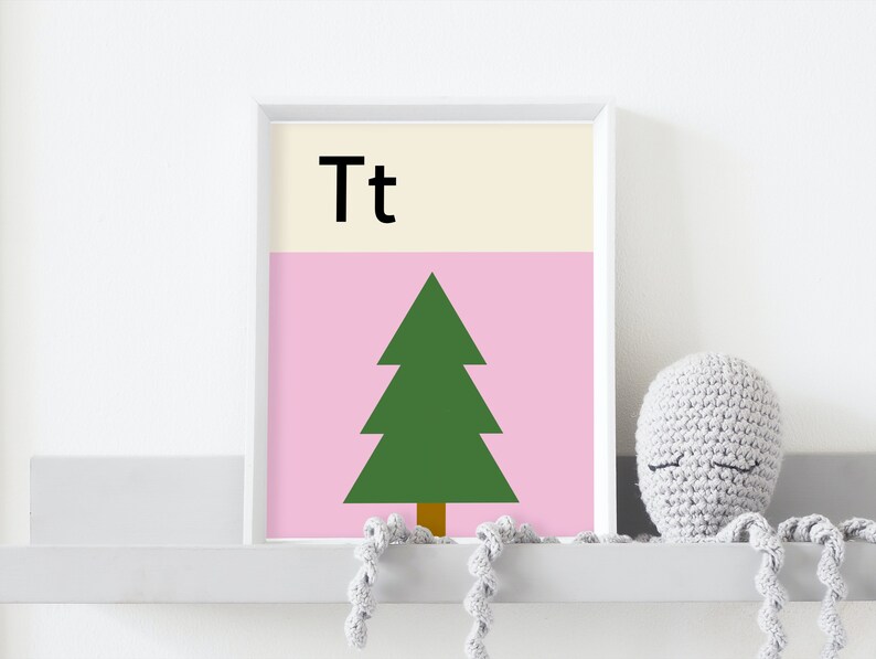 Letter T Poster Nursery Wall Art Educational Poster - Etsy
