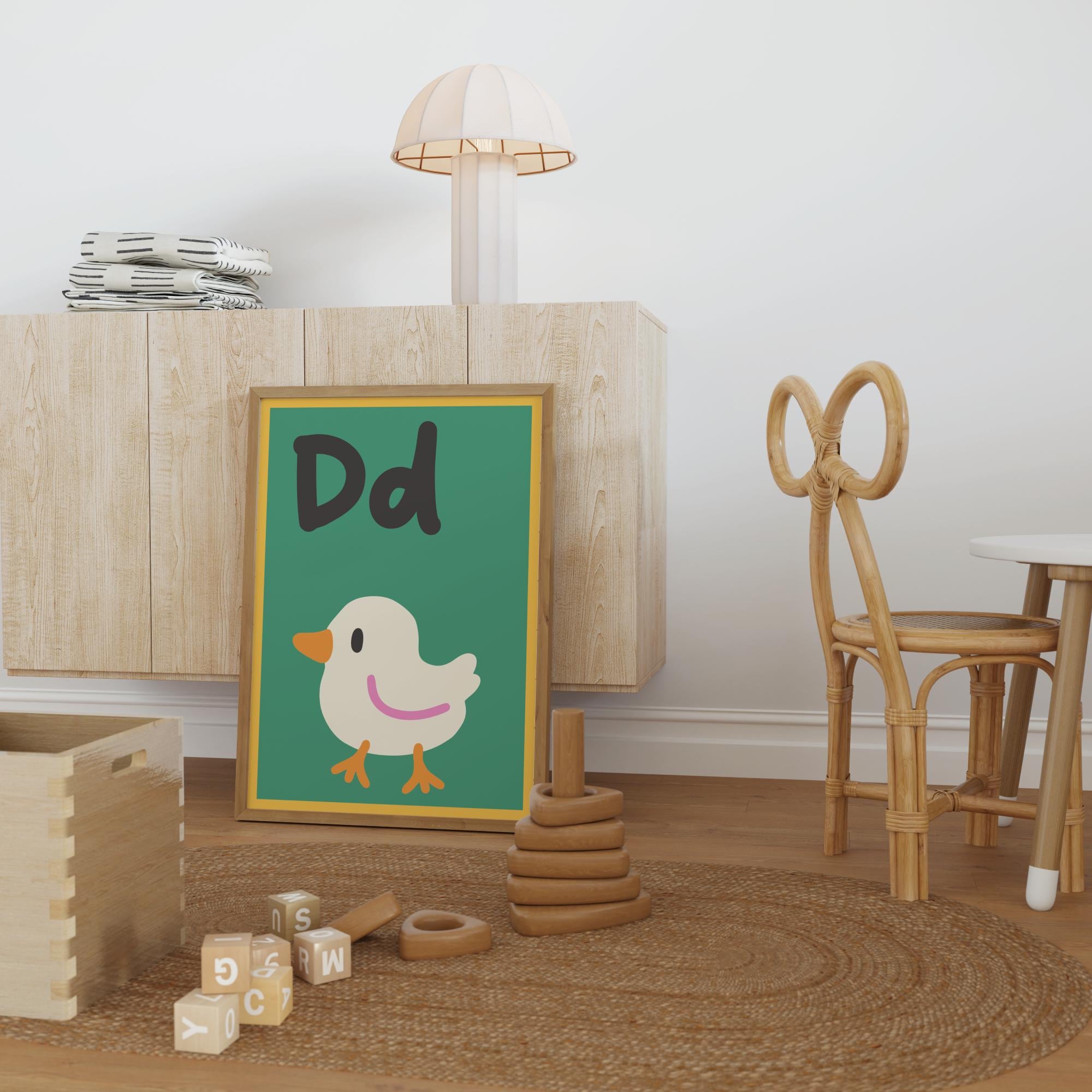 Letter D Alphabet Poster D for Duck Learn ABC Print Nursery Decor ...
