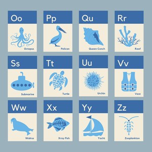 ABC Alphabet Cards Ocean Alphabet Cards Educational - Etsy