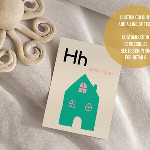 Letter H Alphabet Poster • H is for House • Learn ABC Print • Nursery ...