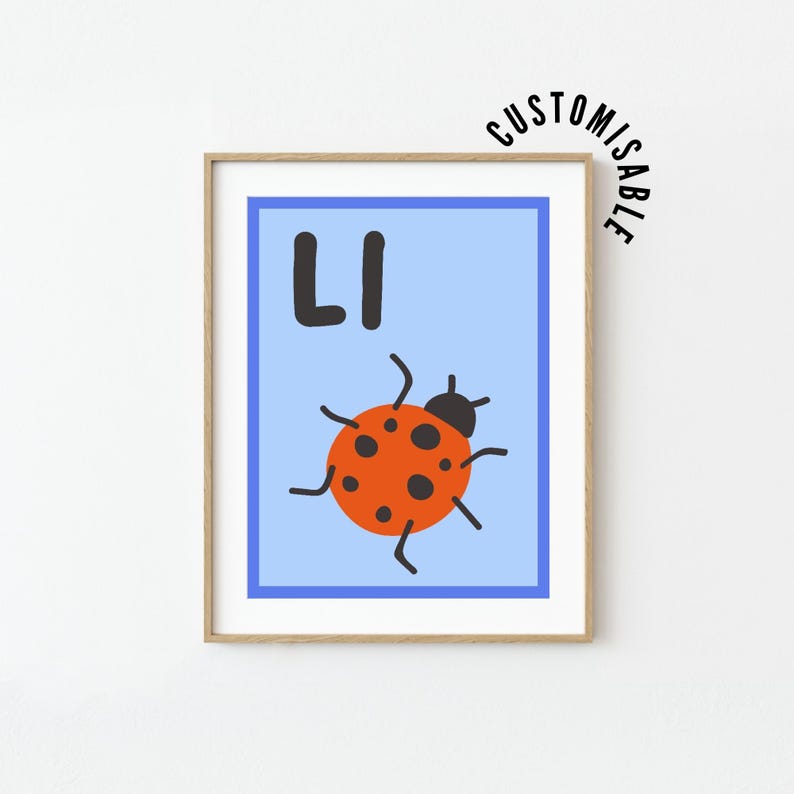 Letter L Alphabet Poster • L is for Ladybug • Learn ABC Print • Nursery ...