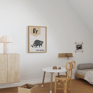 Letter R Poster for Nursery Decor Woodland Wall Art for Kids Room ...