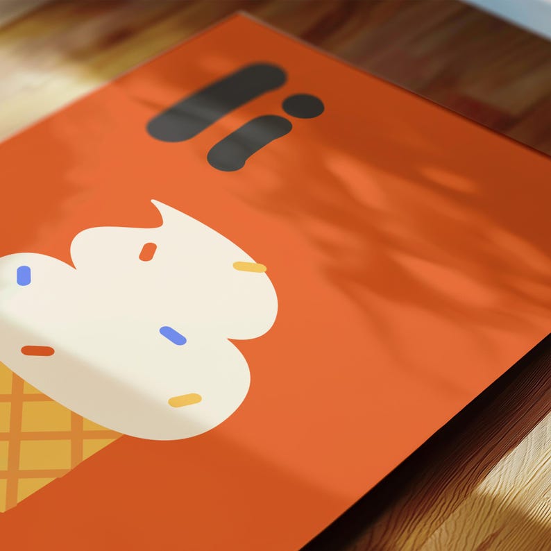 Letter I Alphabet Poster I is for Ice Cream Learn ABC Print Nursery ...